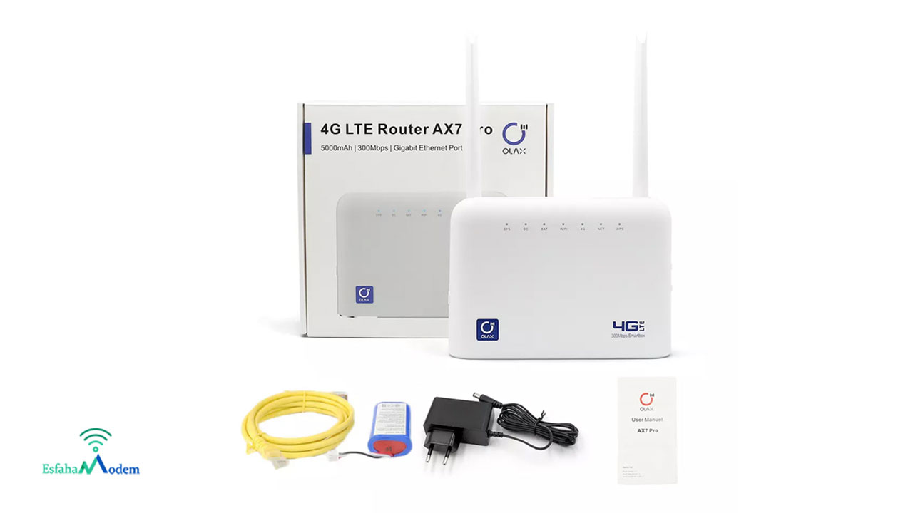 مودم سیم کارت خور ۳G/4G اولاکس مدل AX7 PRO - فروشگاه اینترنتی اصفهان مودم