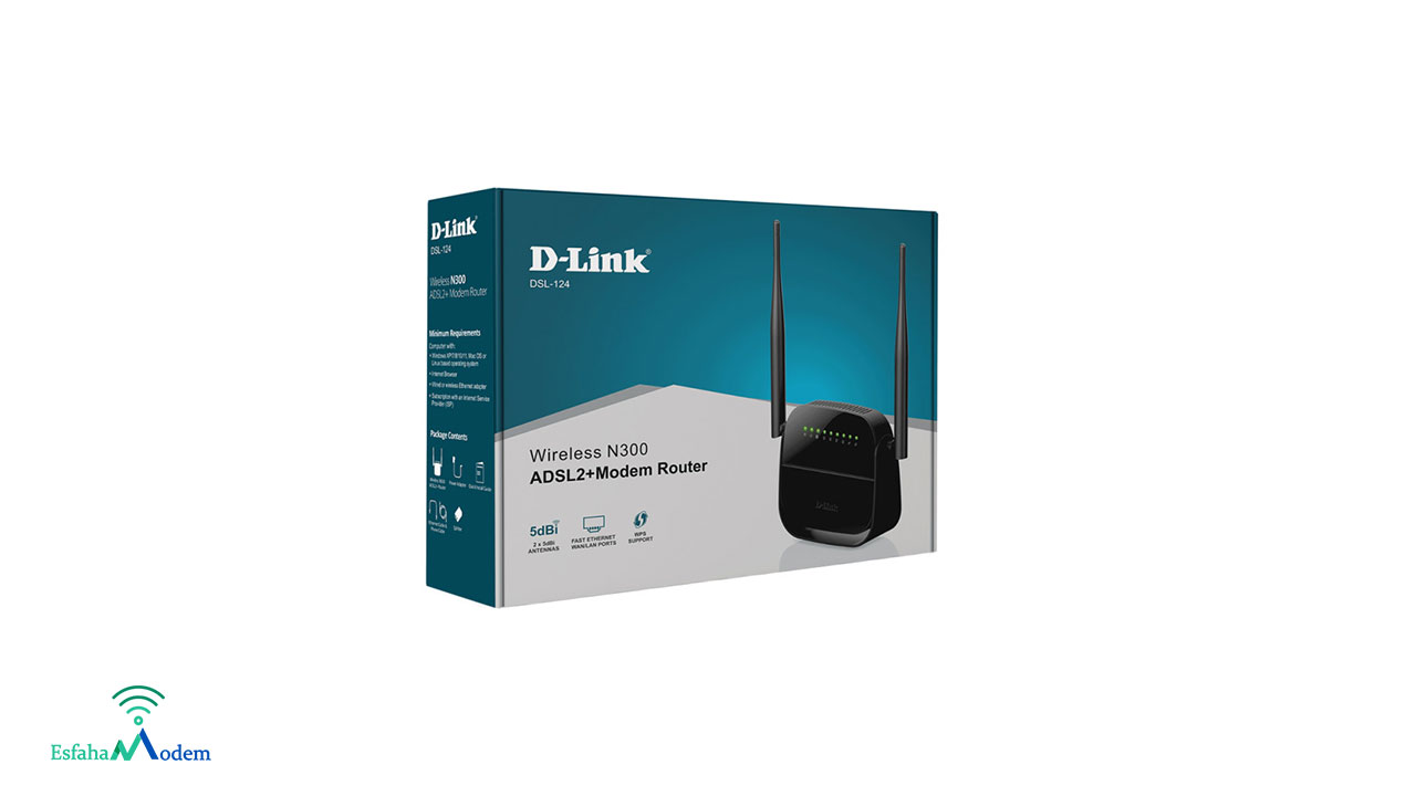 خرید و قیمت مودم adsl2+ دی لینک d-link dsl-124